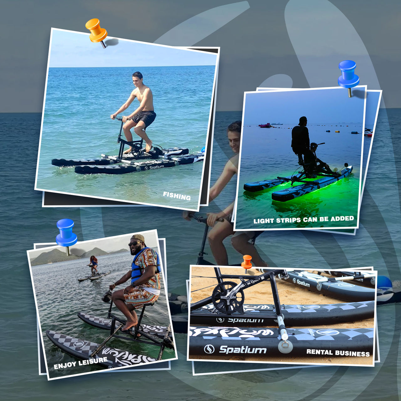 Spatium Water Bike 2.0 - Check Pattern | Durable and Fun Water Rides